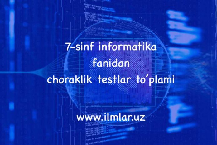 5-sinf botanika biologiya fanidan testlar. Biologiyadan 1-2-3-4 chorak test